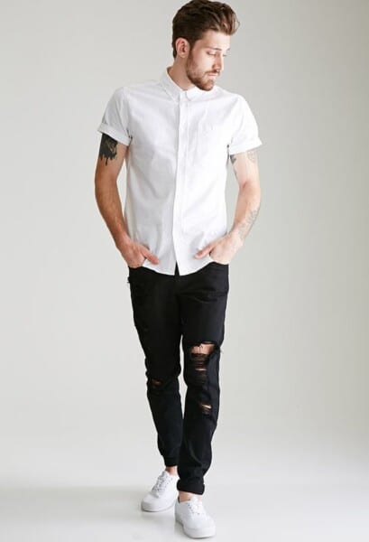 18 Cool Ripped Jeans Outfit Ideas for Men