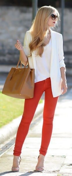 20 Chic Outfits To Wear With Red Pants with Styling Tips
