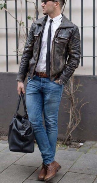 18 Leather Jacket Outfits for Men & Styling Tips