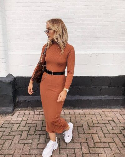 How to Wear a Ribbed Dress ? 20 Outfit Ideas