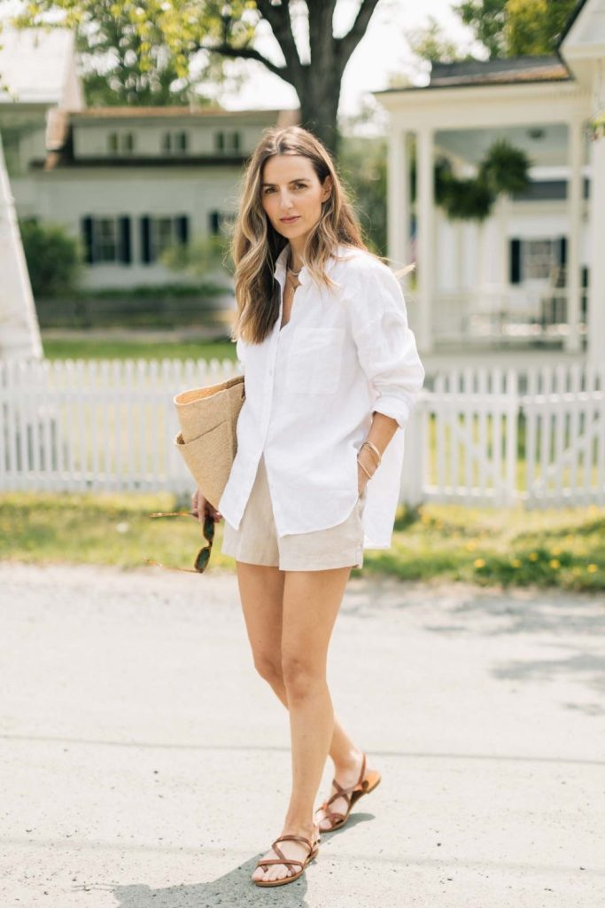 15 Outfits with Linen Shorts and Stying Tips for this Summer – Outfit ...