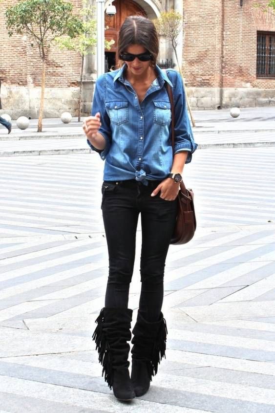 Fringed Boots Outfits - 20 Ideas On How To Wear Them?