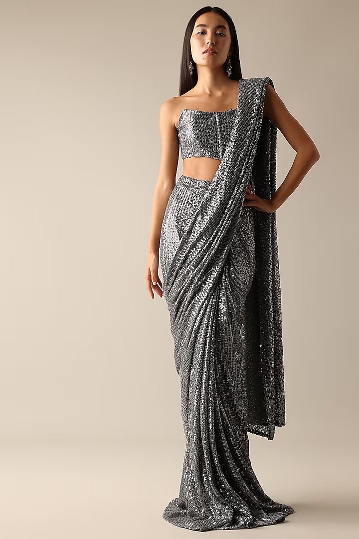How to Style a Sequin Saree? 16 Ways to Drape it